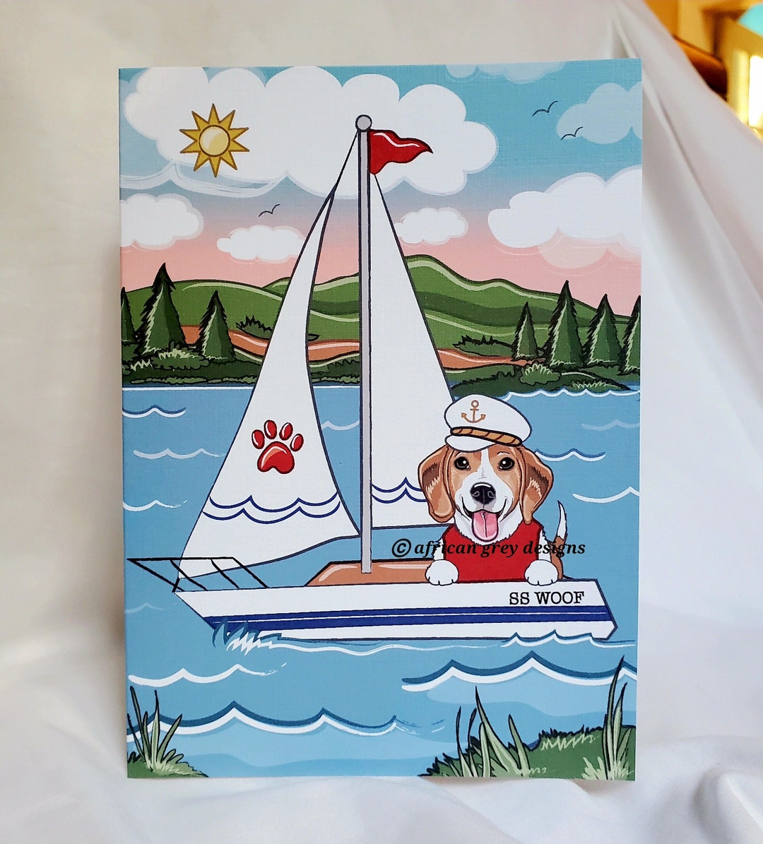 Sailing Beagle Greeting Card - Etsy