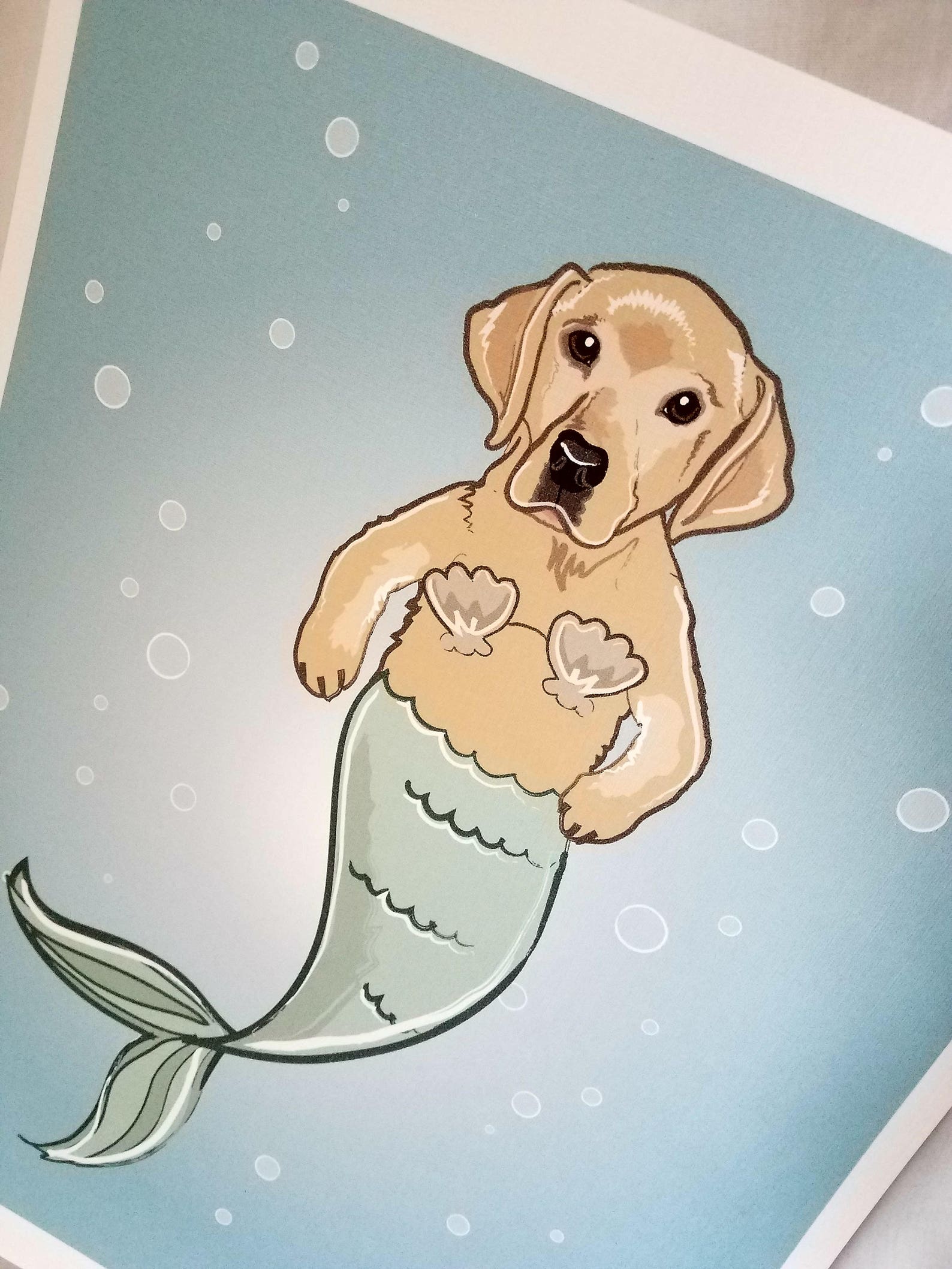 Yellow Labrador Retriever Mermaid Bikini Shell Top | Etsy