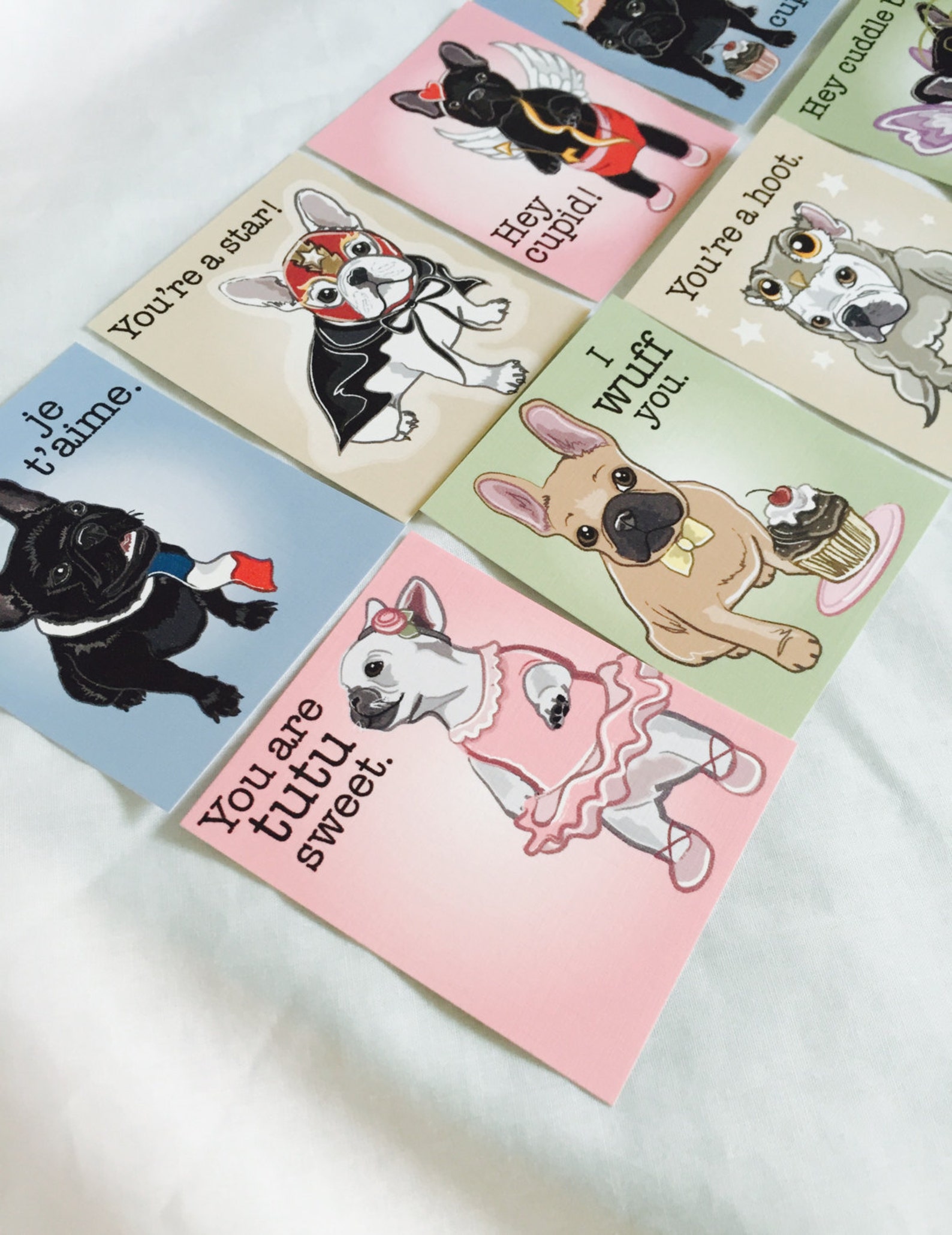 Frenchie Valentines Candy Colors Mini Eco-friendly Set of - Etsy