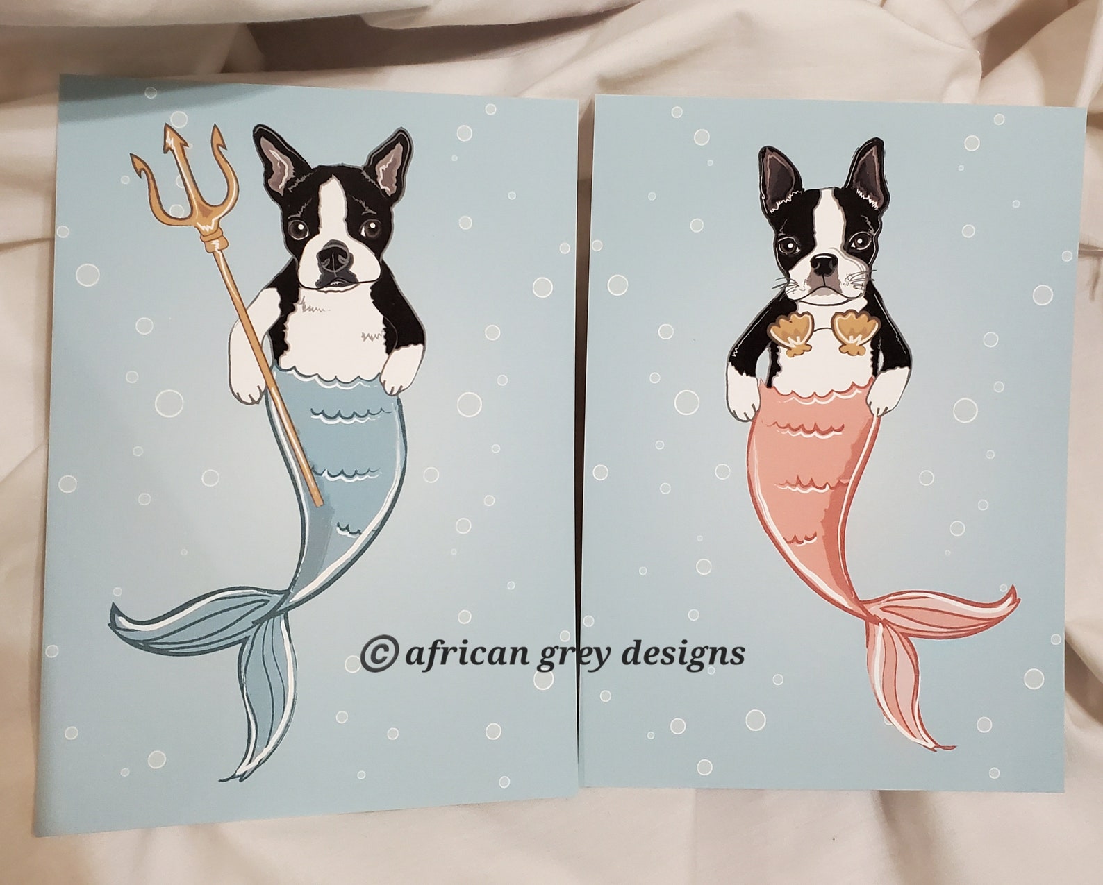 Boston Terrier Merdog Prints 5x7 Eco-friendly Pair - Etsy