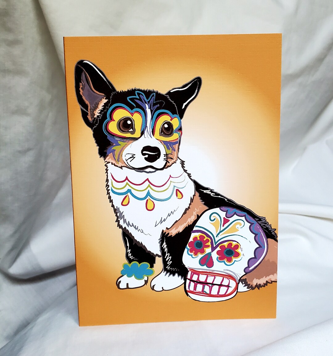 Day of the Dead Corgi Greeting Card Choose Your Fur Color - Etsy