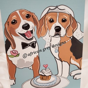 Wedding Beagles Greeting Card - Etsy