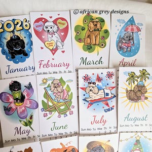 2026 Poodle Calendar - Mini Desk Size - Printed on Recycled Linen Paper ...