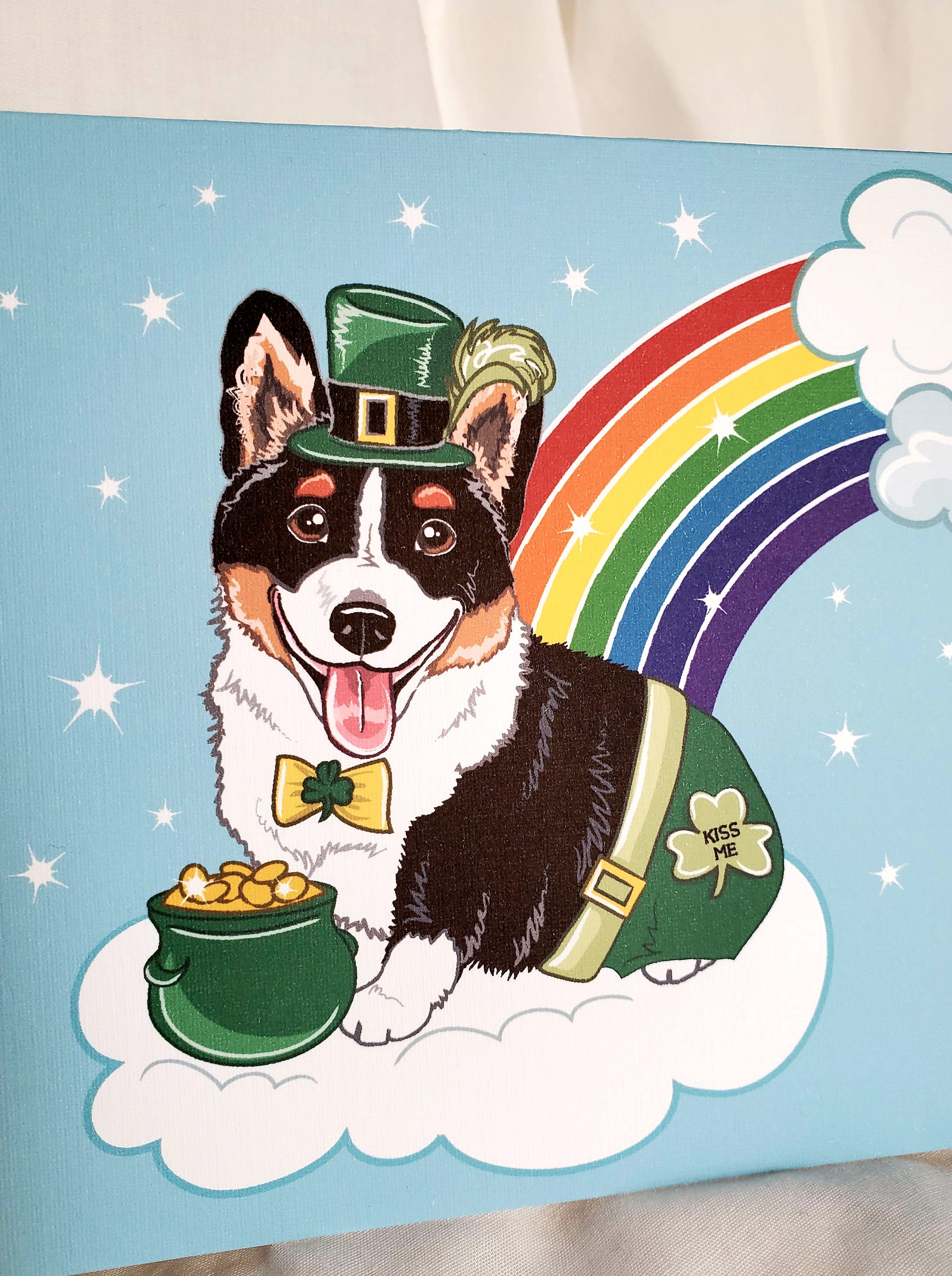 Corgi St. Patrick's Day Greeting Card Choose Your Fur - Etsy UK