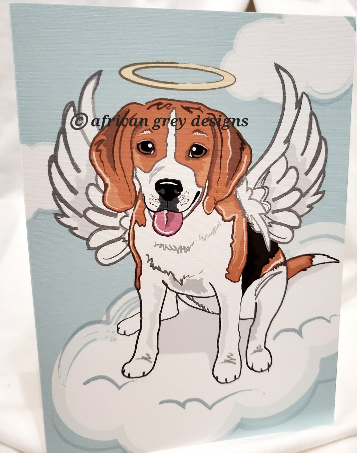 Angel Beagle Greeting Card - Etsy