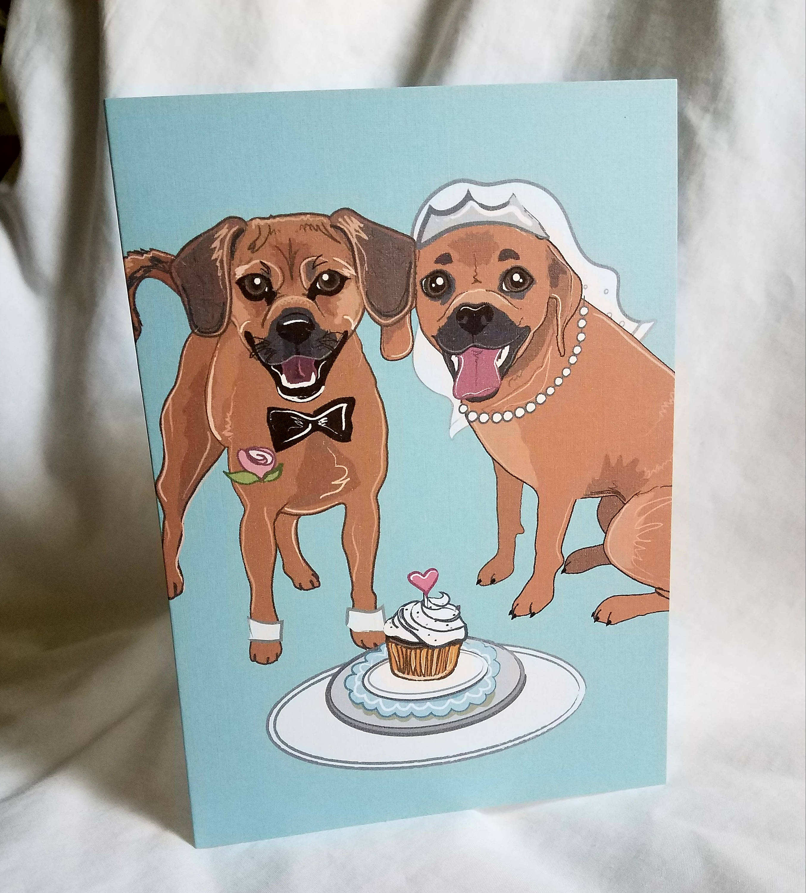 Wedding Puggles Greeting Card | Etsy