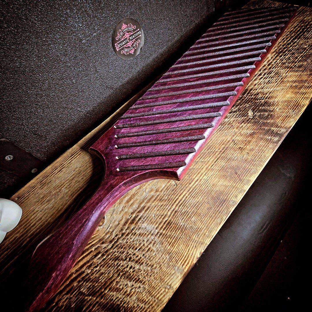 Large Deep Purple Paddle Dual-sided With Textured and Smooth Impact Toy ...