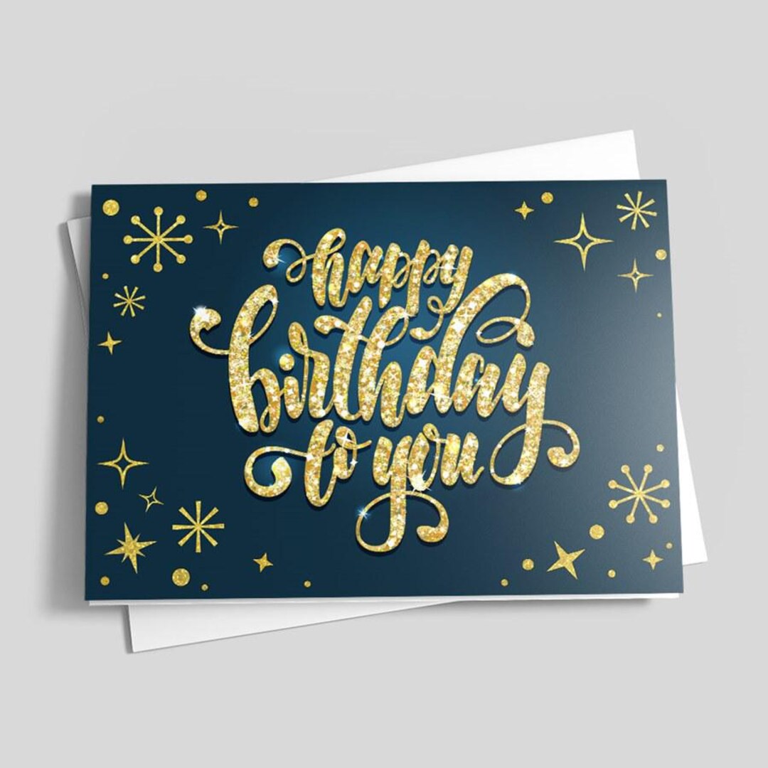Starlight Text Birthday Card - Etsy