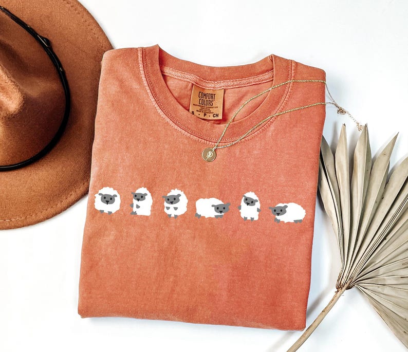 Comfort Colors® Sheep Apparel, Cute Animal Tshirt, Cottagecore Shirt ...