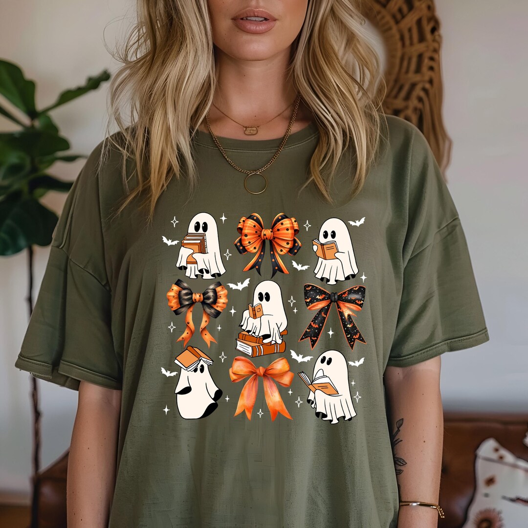 Comfort Colors® Halloween Ghosts Apparel, Fall Coquette, Halloween Boo Tshirt, Cute Spooky Shirt ...
