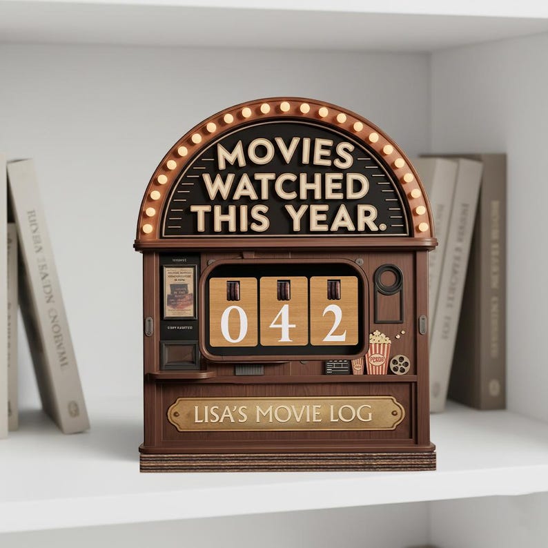 Personalized Vintage Movie Tracker Sign, Movies Watched This Year ...