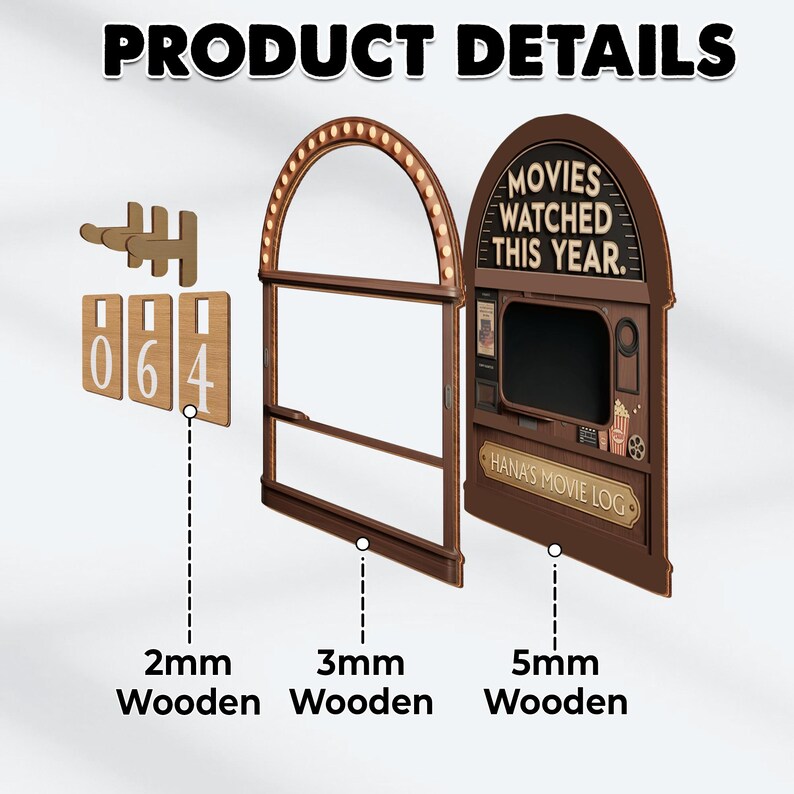 Personalized Vintage Movie Tracker Sign, Movies Watched This Year ...