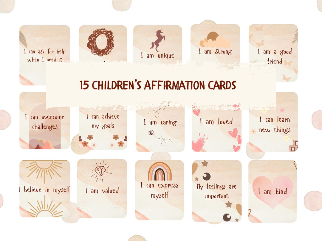 15 Positive Kids Affirmation Cards| Printable Affirmation Cards ...