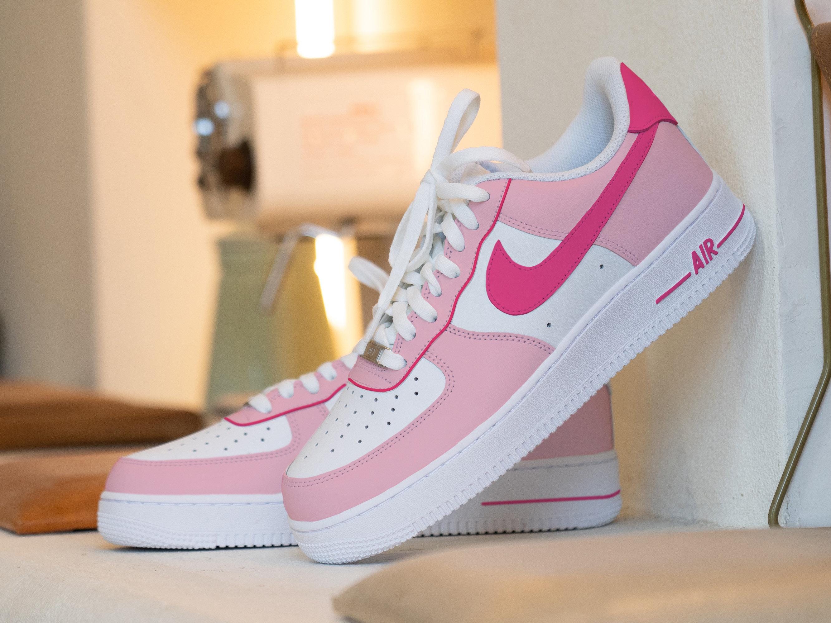 Custom Pink Air Force 1, Handpainted Pink Custom AF1 Sneakers, the Air ...