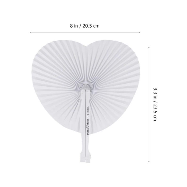Folding Fan - Heart Shaped Fan - Wedding Party Gift - Personalized Fan ...