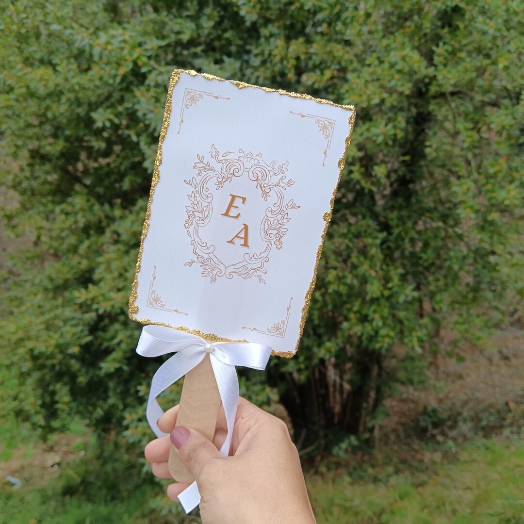 Customizable Wedding Program Fans - Blade Fan - Modern Wedding Program ...