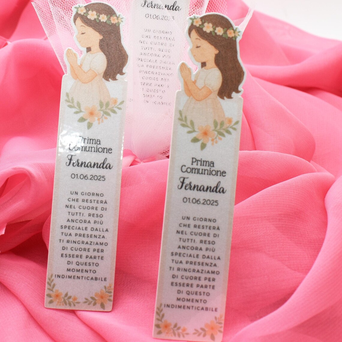 Personalized Girl Communion Bookmark - First Communion Souvenir, Favor ...