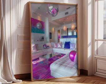 Y2K Wall Art, Pink Aesthetic Room Decor, 2000s Glam Poster, Girly ...