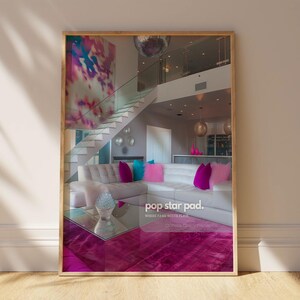 Y2K Wall Art, Pink Aesthetic Room Decor, 2000s Glam Poster, Girly ...