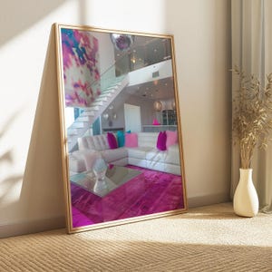 Y2K Wall Art, Pink Aesthetic Room Decor, 2000s Glam Poster, Girly ...