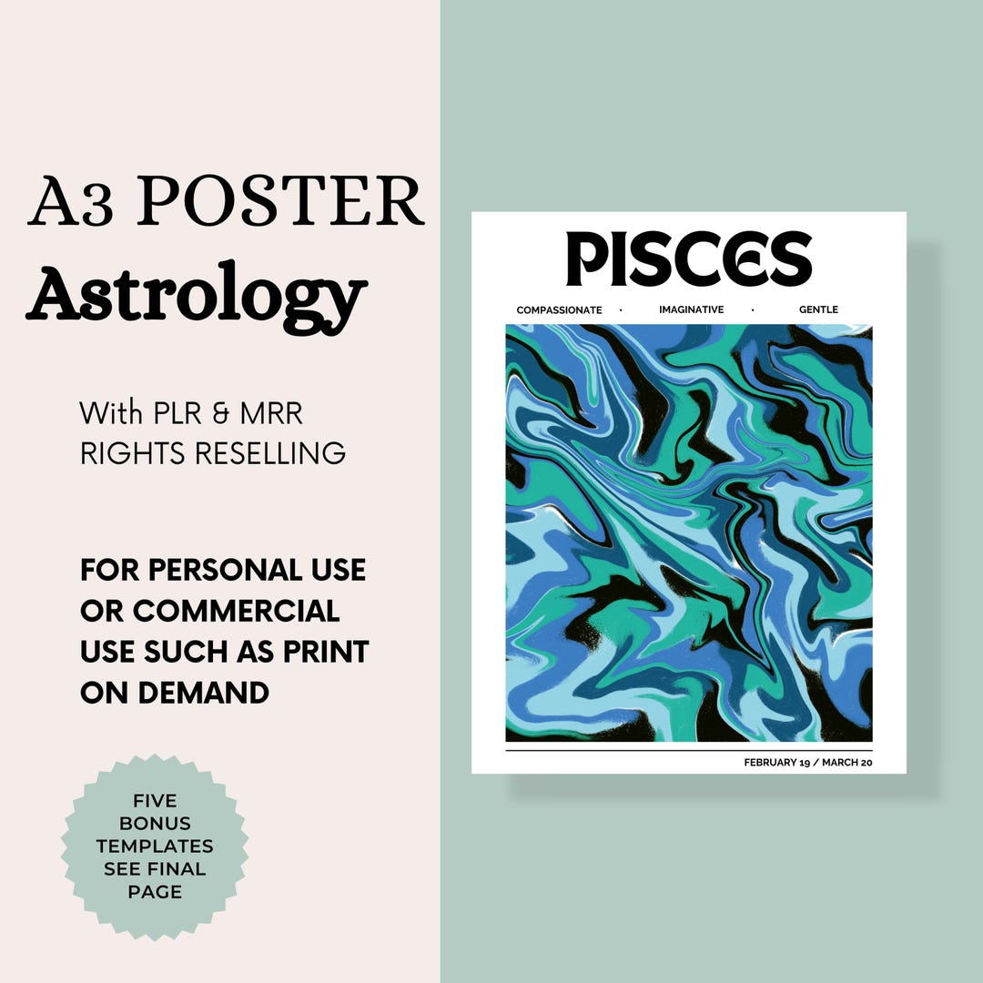 POD Posters Astrology Zodiac Printable Posters MRR and PLR - Etsy