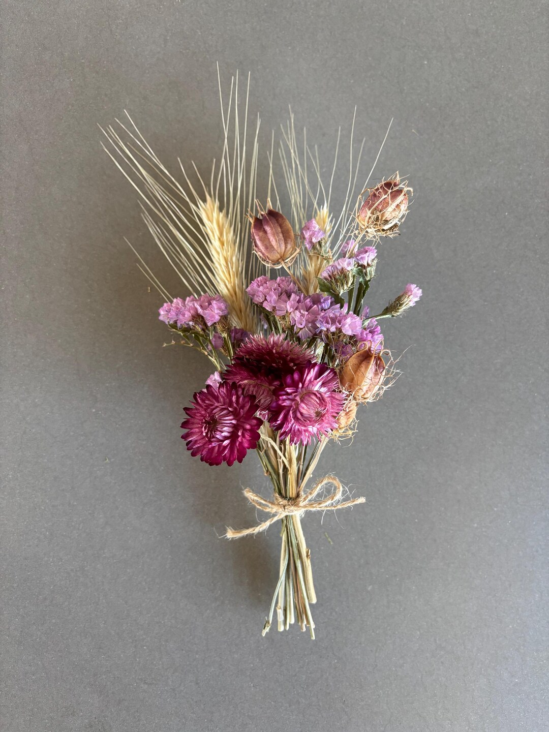 Small Dried Purple Flower Bouquet, Farm Grown Naturally Dried Bunch ...