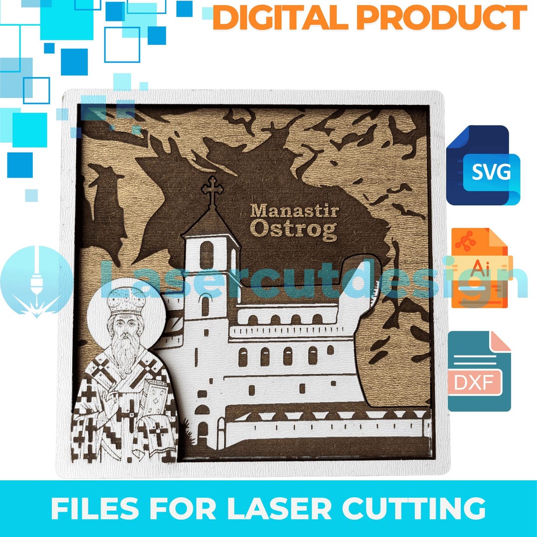 Ostrog Monastery Layered Laser Cut File: Montenegro Religious Wall Art ...