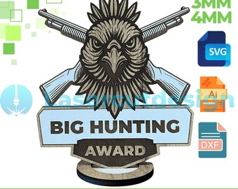 Pheasant Hunting Award Trophy Laser Cut Files SVG DXF AI for 3mm & 4mm ...