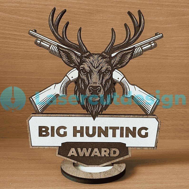 Deer Hunting Award Trophy | Laser Cut Files | SVG DXF AI | for 3mm ...