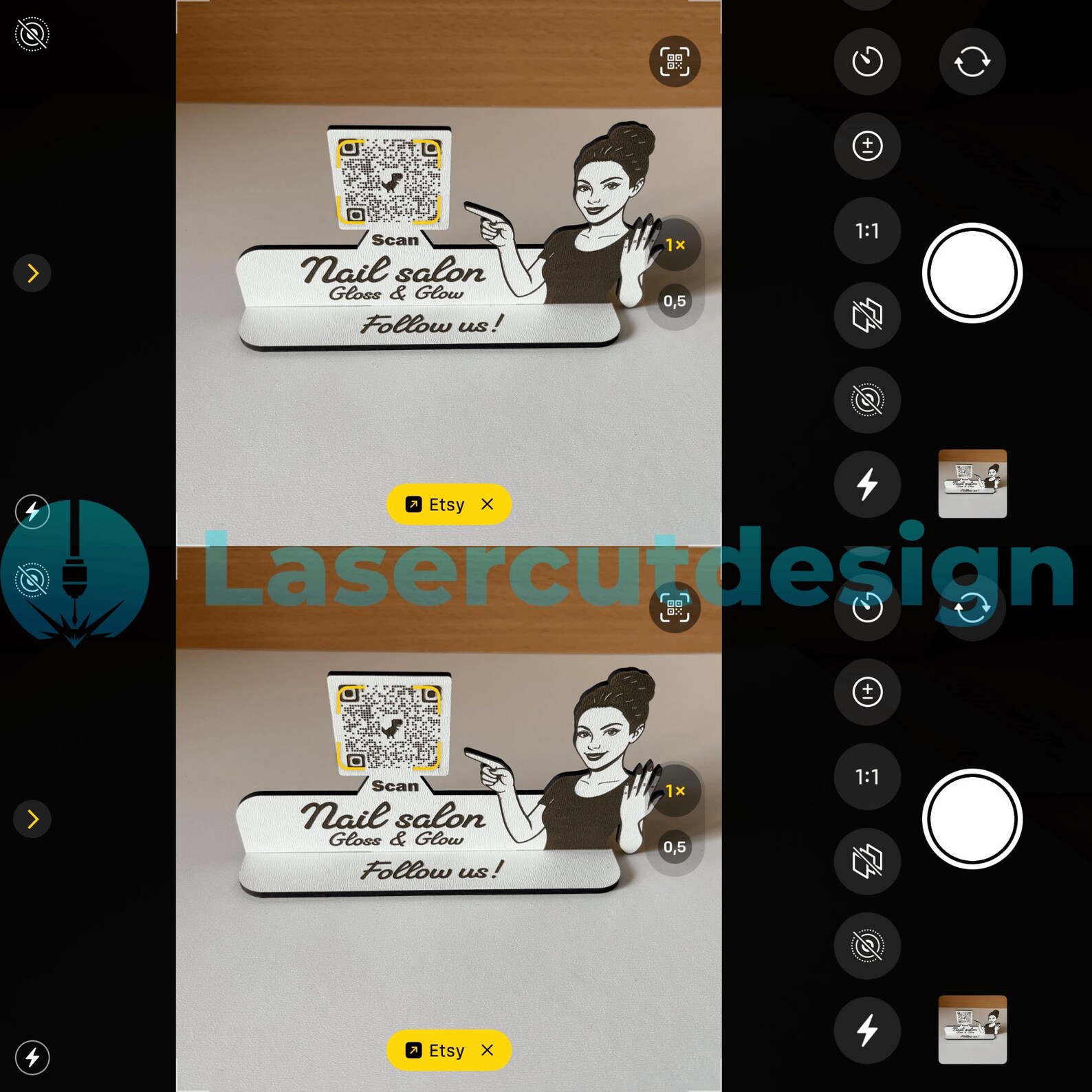 Nail Salon QR Code Display – Laser Cut Files (svg, Dxf, Ai) - Etsy