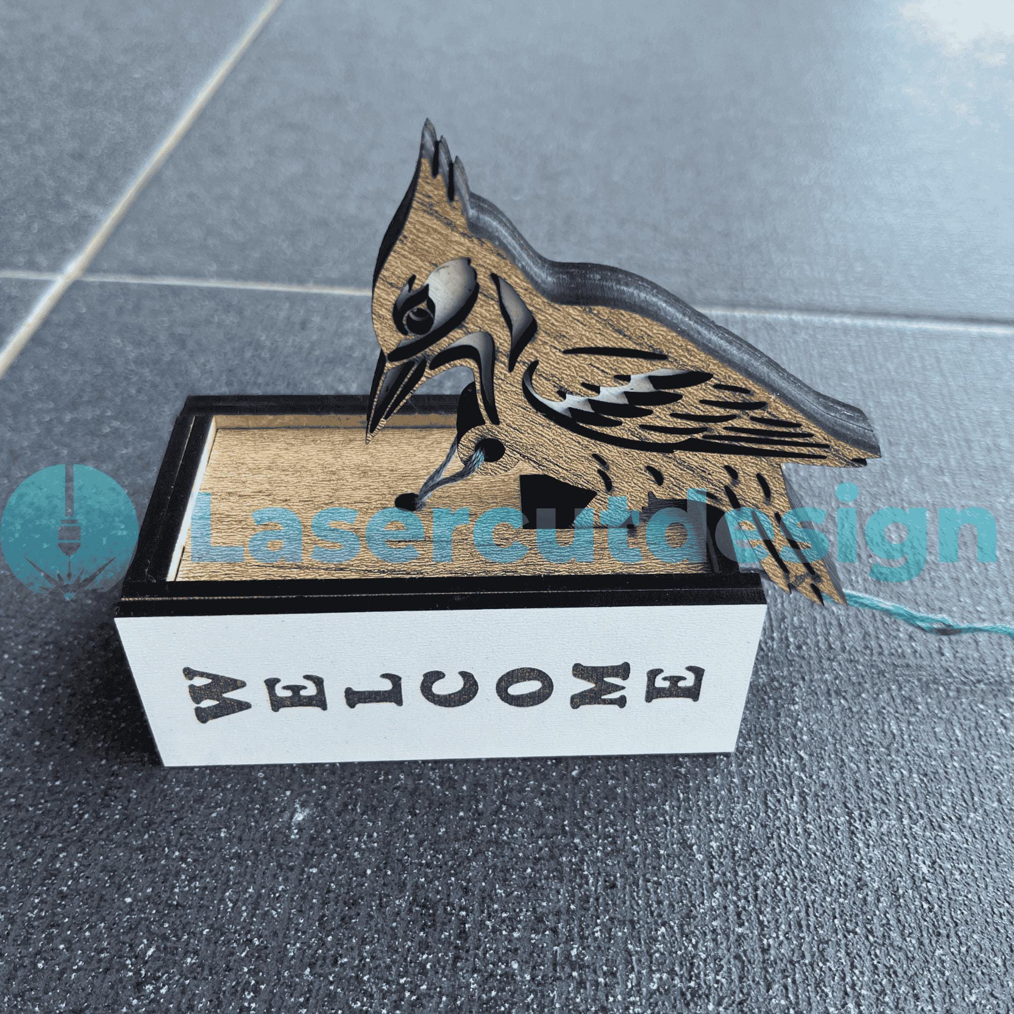 Woodpecker Doorbell Template: Laser Cut Wall Decor (SVG, DXF, AI ...