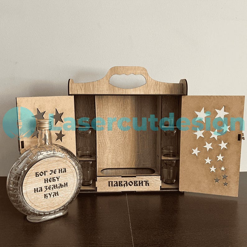 Mini Bar Box Laser Cut File: SVG, DXF, AI (3MM) - Etsy