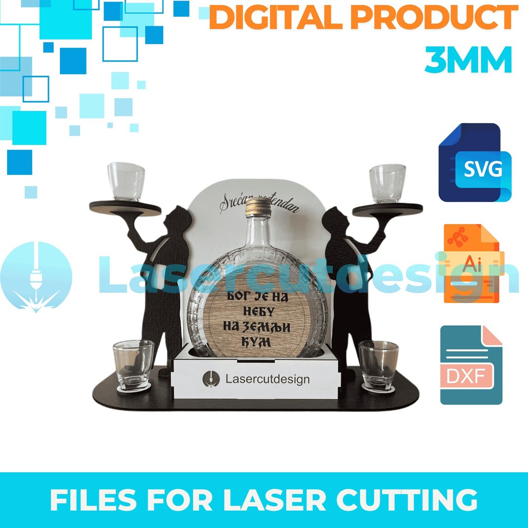 Laser Cut Mini Bar Waiter: Engraving Files (DXF, SVG, AI) - Etsy