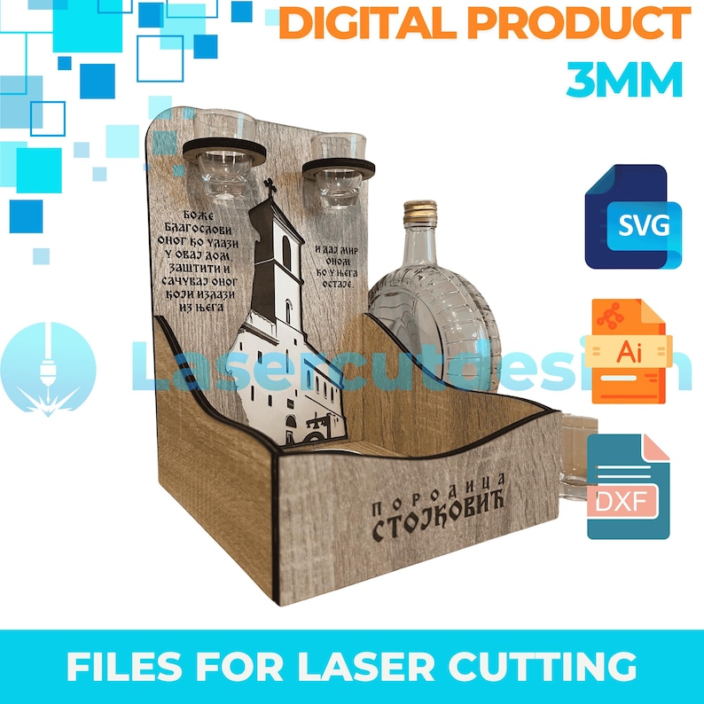 Laser Cut Mini Bar Plans: Ostrog Design (SVG, DXF, AI) - Etsy