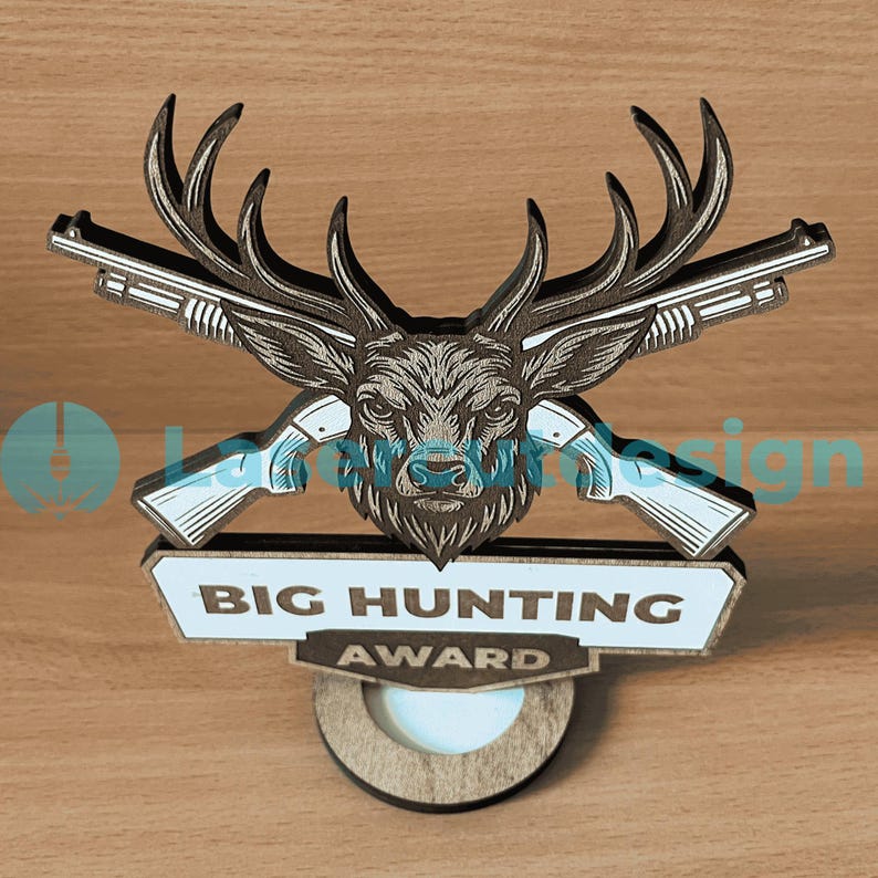 Deer Hunting Award Trophy | Laser Cut Files | SVG DXF AI | for 3mm ...