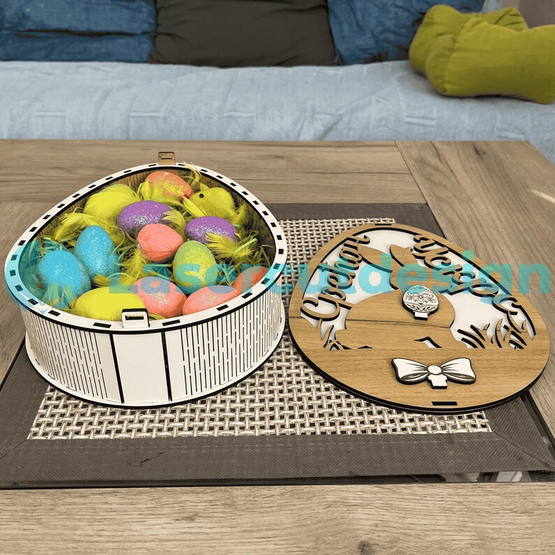 Easter Egg Box Laser Cut File | Bunny Rabbit Decor (digital Download ...