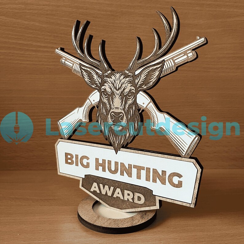 Deer Hunting Award Trophy | Laser Cut Files | SVG DXF AI | for 3mm ...