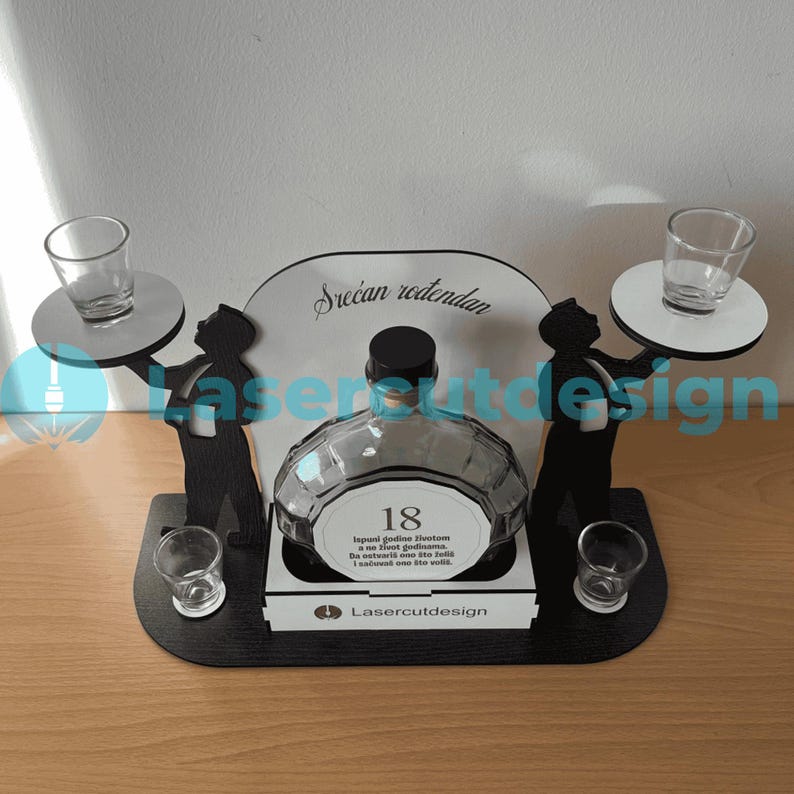 Laser Cut Mini Bar Waiter: Engraving Files (DXF, SVG, AI) - Etsy