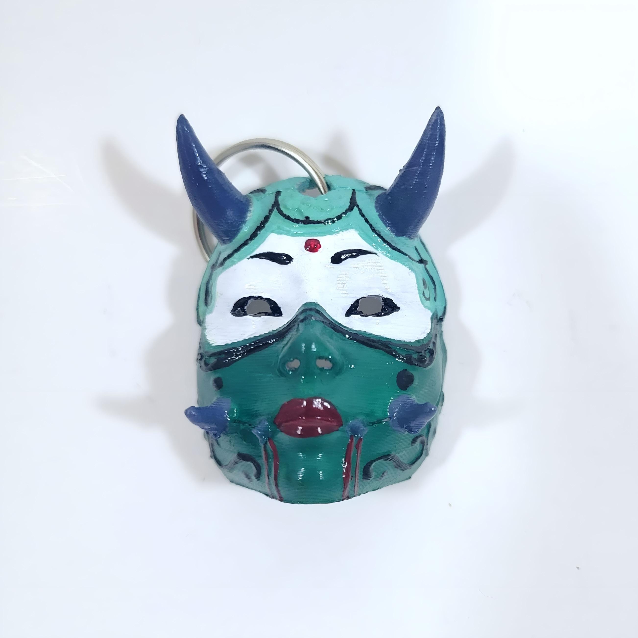 Geisha Mask Keychains, Hand Painted Keychains, 3d Printed Masks ...