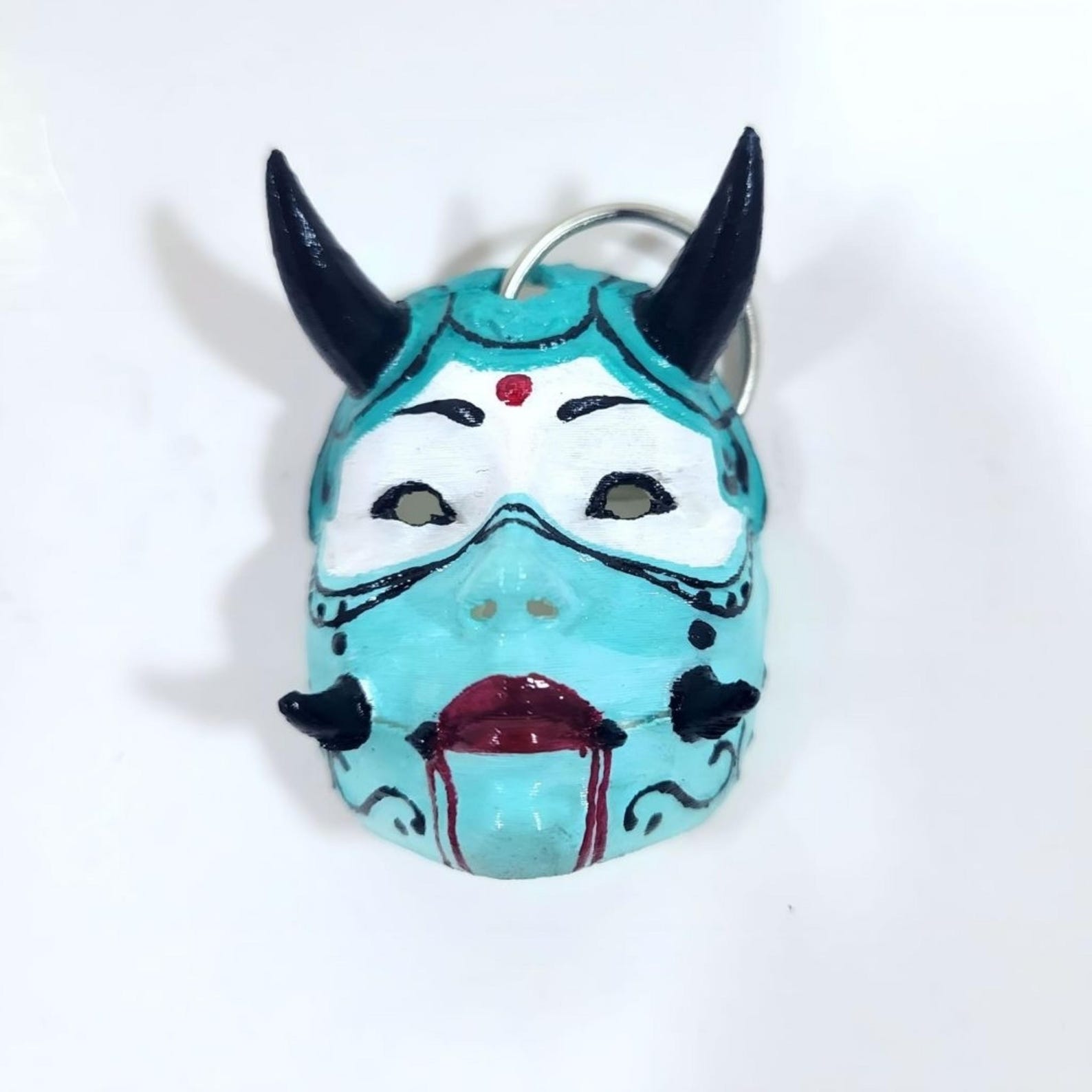 Geisha Mask Keychains, Hand Painted Keychains, 3d Printed Masks ...
