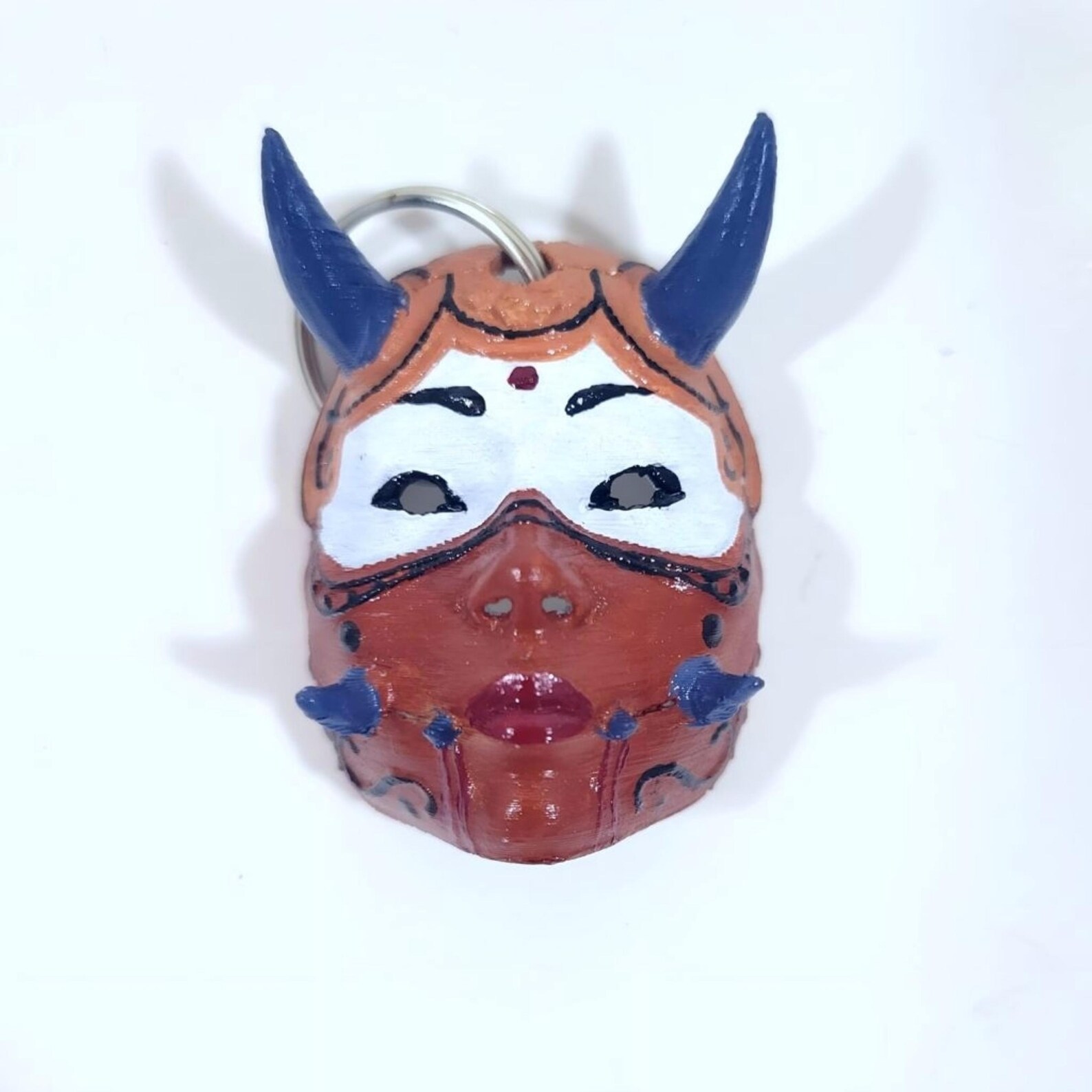 Geisha Mask Keychains, Hand Painted Keychains, 3d Printed Masks ...