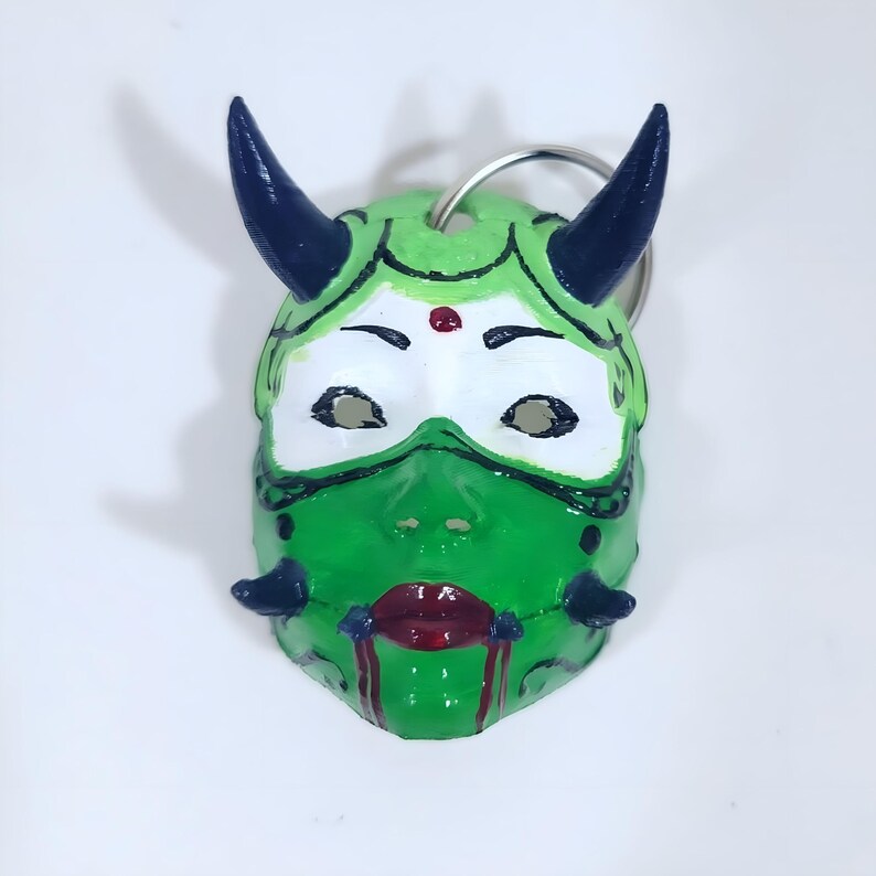 Geisha Mask Keychains, Hand Painted Keychains, 3d Printed Masks ...