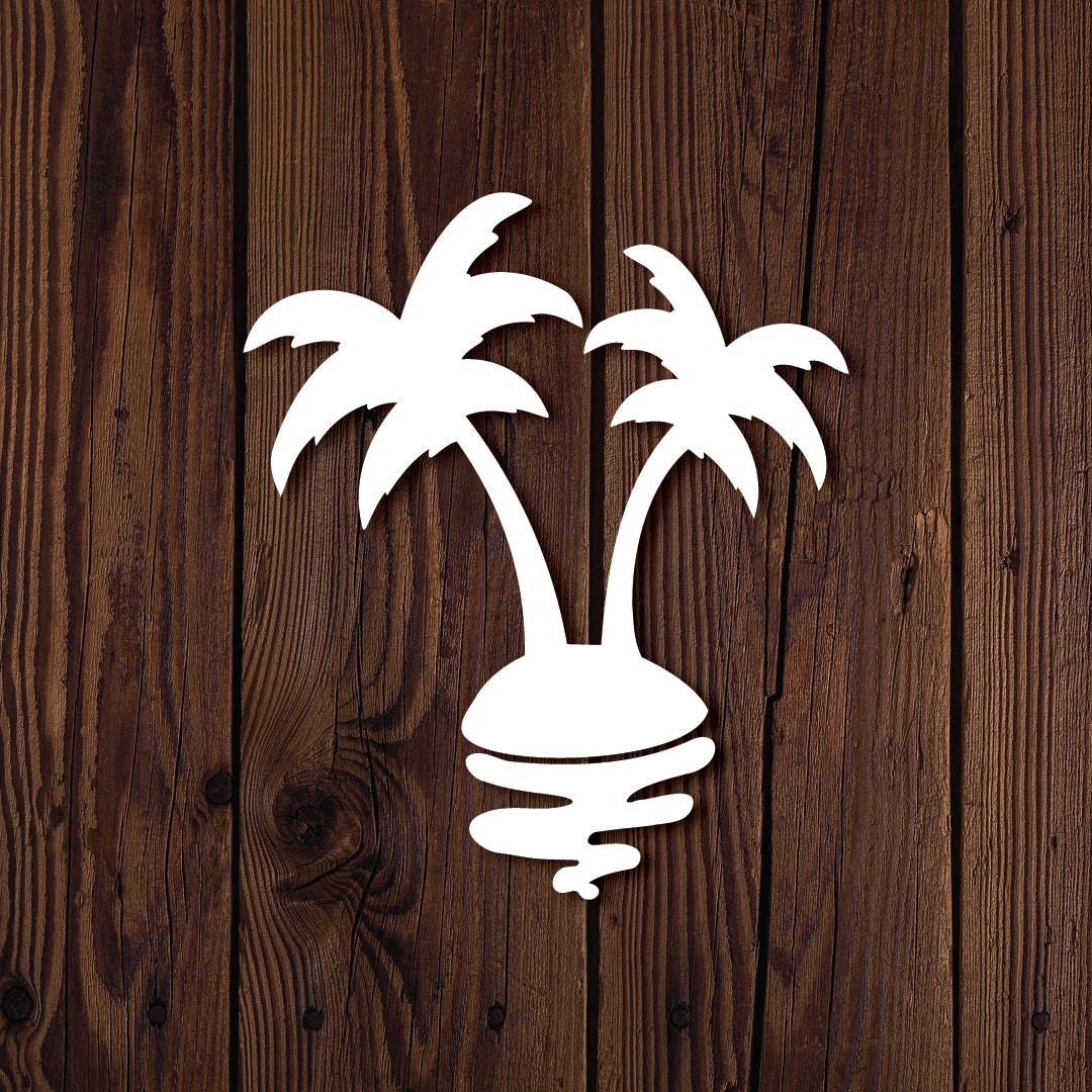 Palm Tree Vinyl Decal Sticker Laptop Decal, Car Decal, Beach Life ...