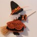 Green and Black Crocheted Kitchen Witch Broom Doll Fridgie - Etsy