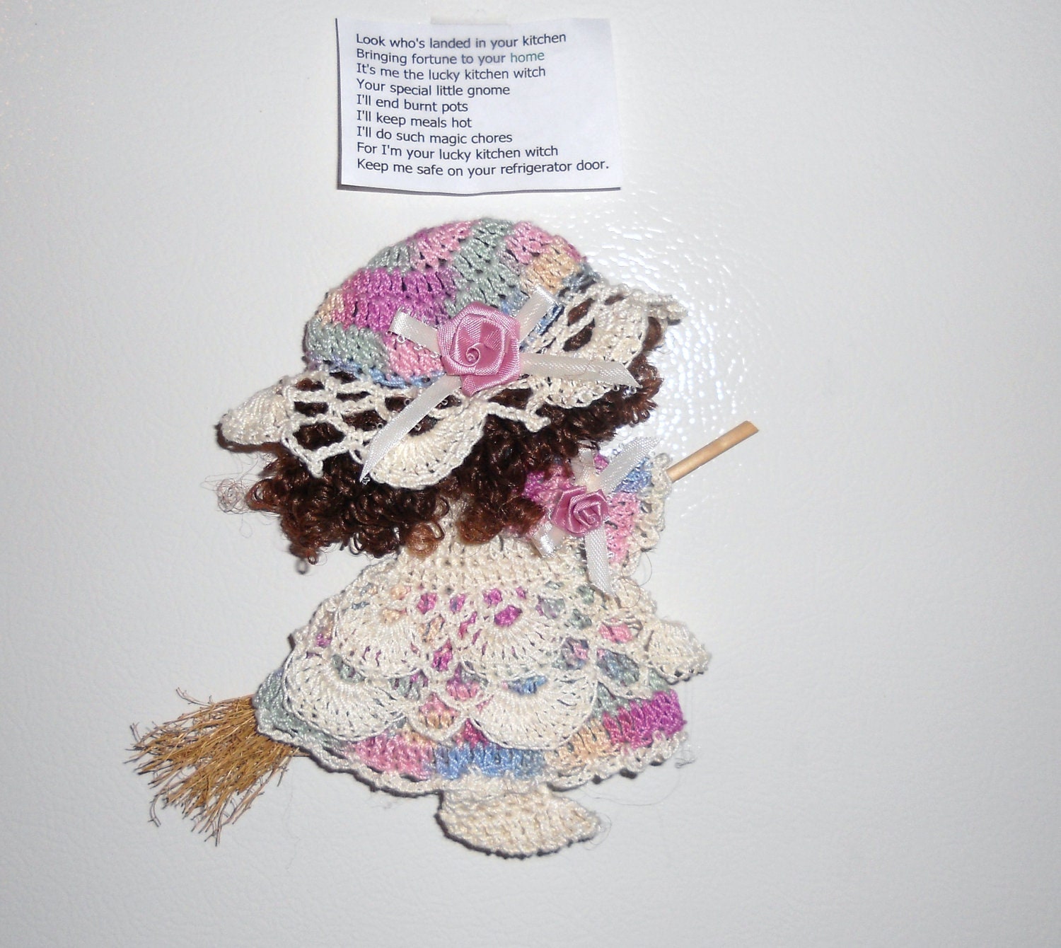 Crocheted Kitchen Witch Broom Doll Fridgie - Etsy