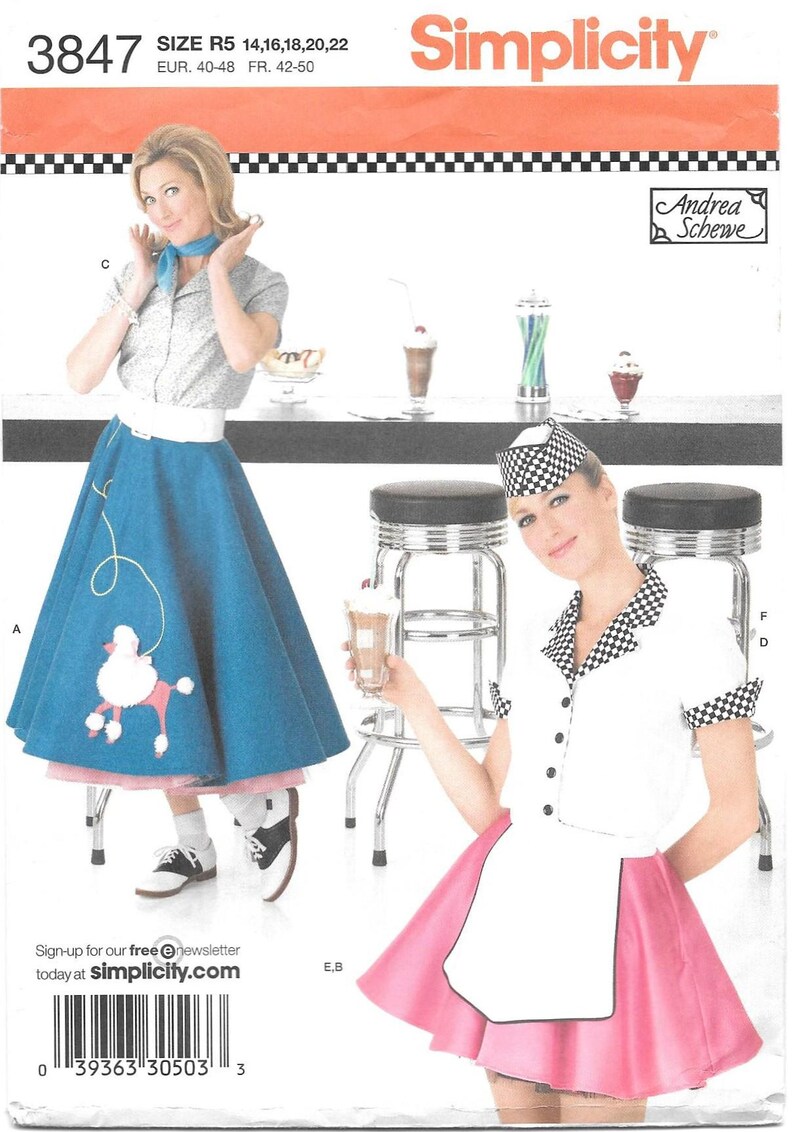 Simplicity 3847 Sewing Pattern 1950’s Period Andrea Schewe Design - Etsy