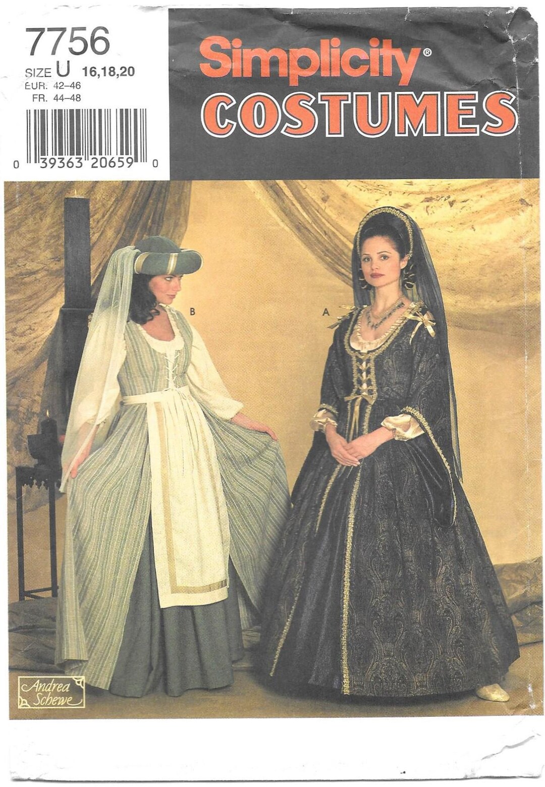 Simplicity 7756 Sewing Pattern Misses Andrea Schewe Design Period ...