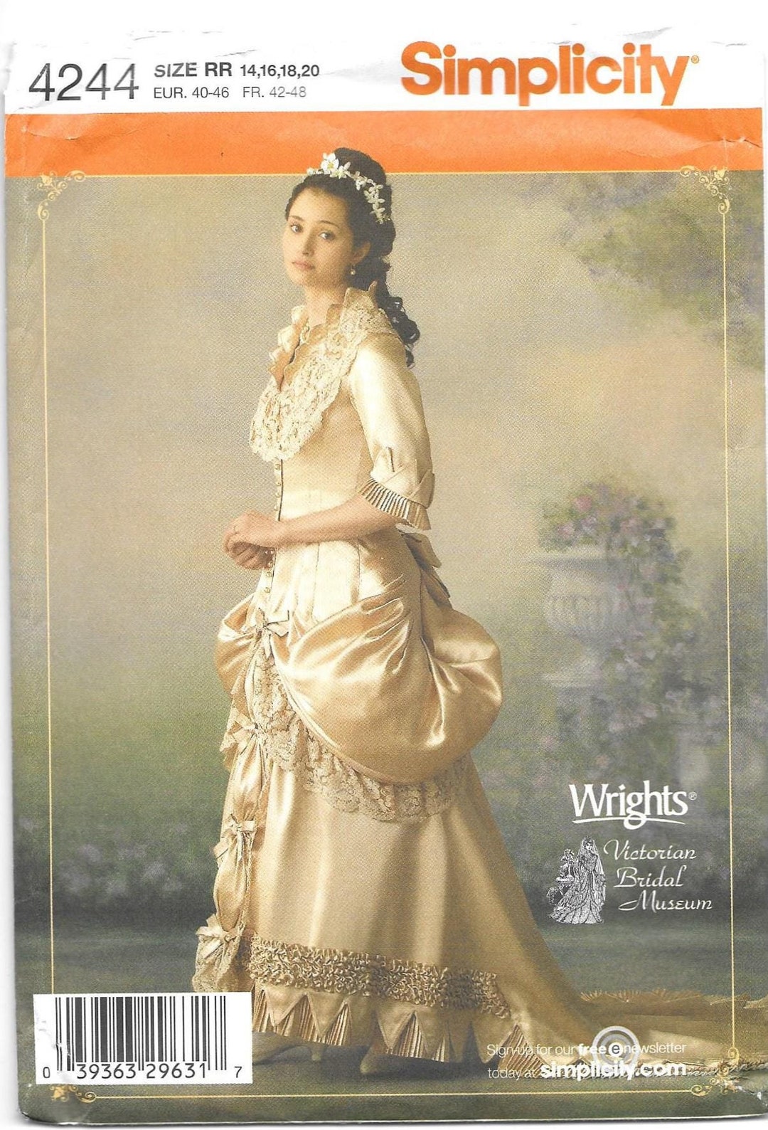 Simplicity 4244 Sewing Pattern Victorian Bridal Gown Victorian Bridal ...