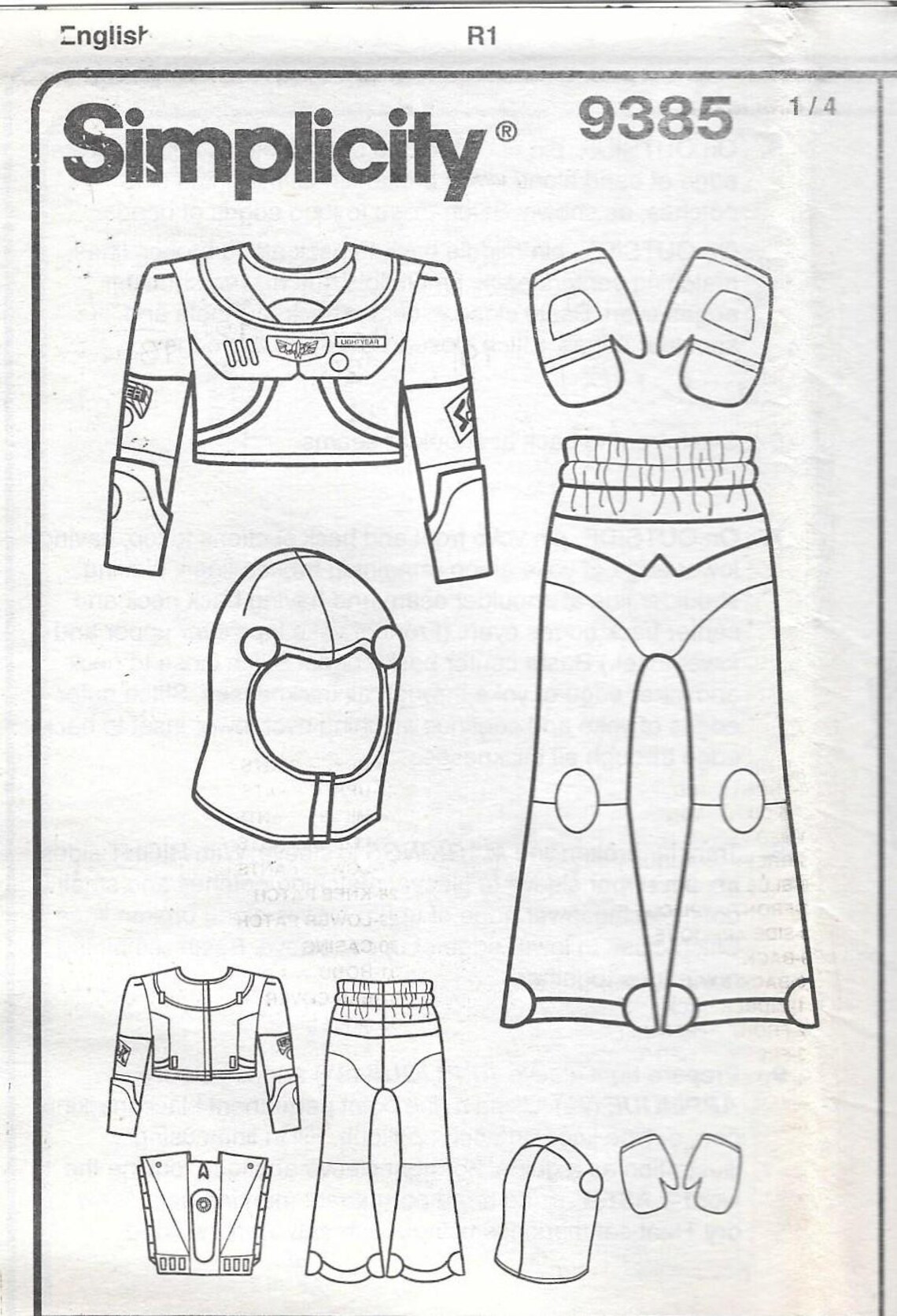 Simplicity 9385 Sewing Pattern Toy Story 2 to Infinity and Beyond - Etsy