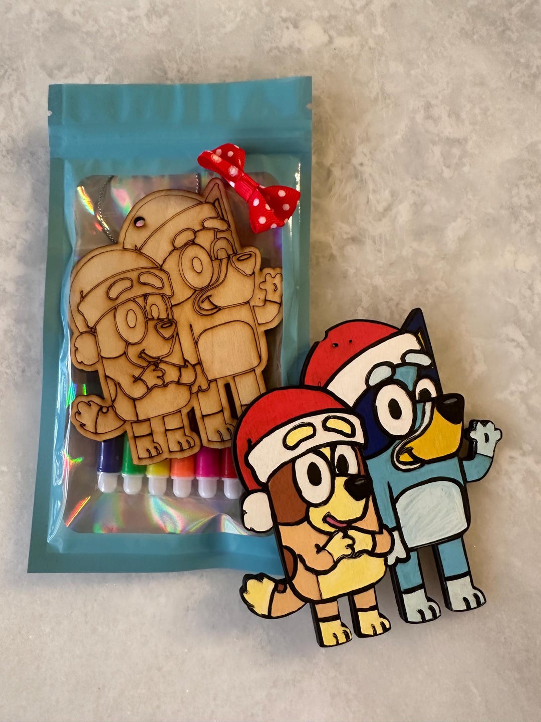 Color Your Own Bluey Ornament Stocking Stuffer - Etsy